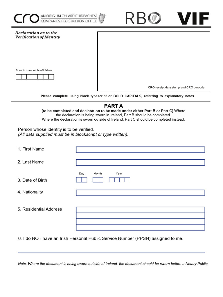 Identity Verification Declaration Form | PDF | Notary Public | Government