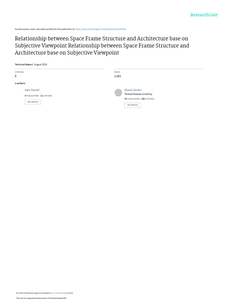 Relationshipbetween Space Frame Structureand Architecture Basedon ...