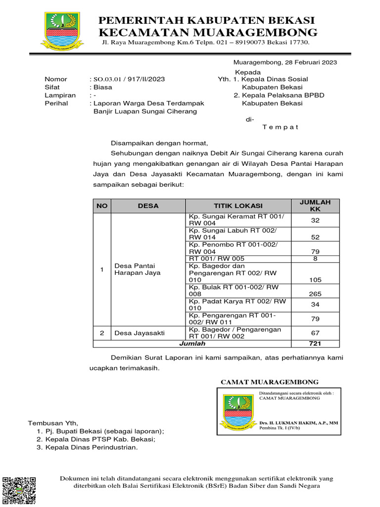 Surat Laporan Banjir | PDF