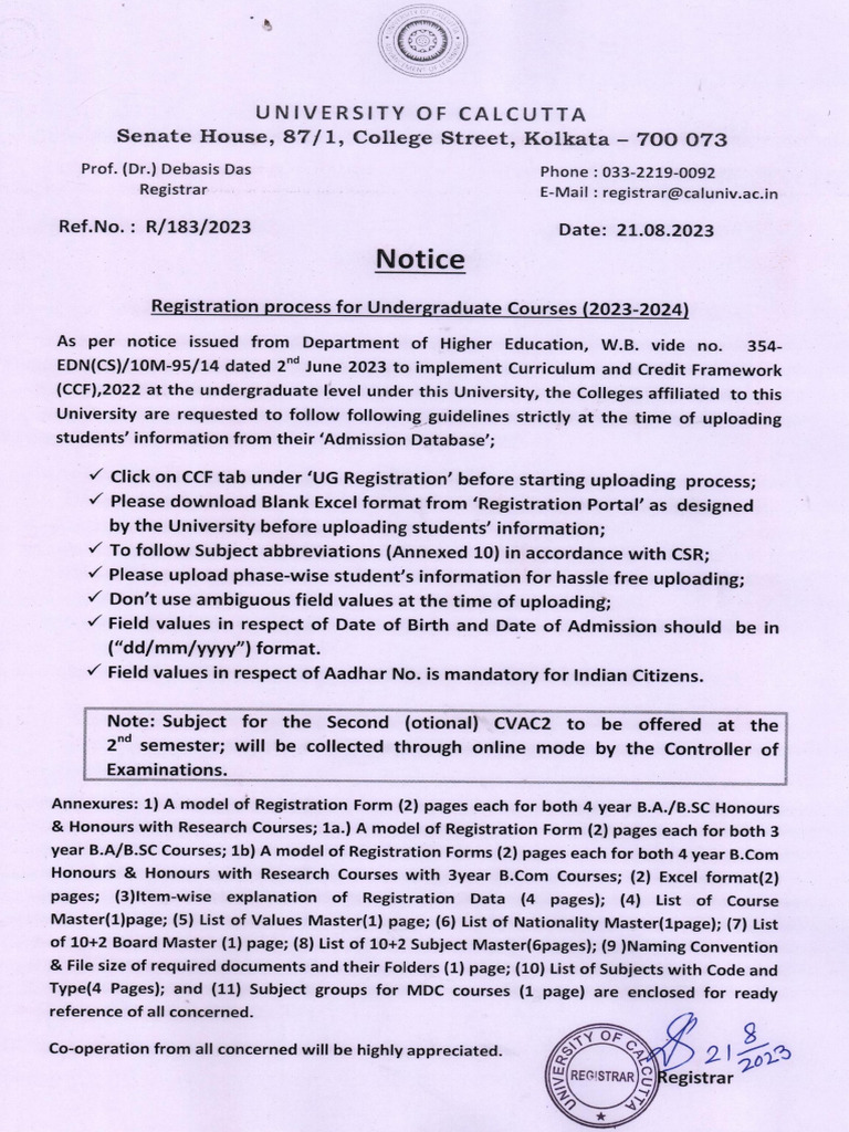 RG Process UG 23 24 | Download Free PDF | Kolkata