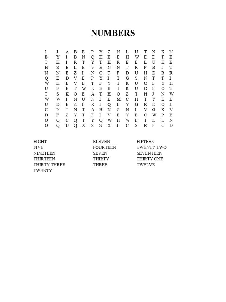 Number List and Word Count | PDF
