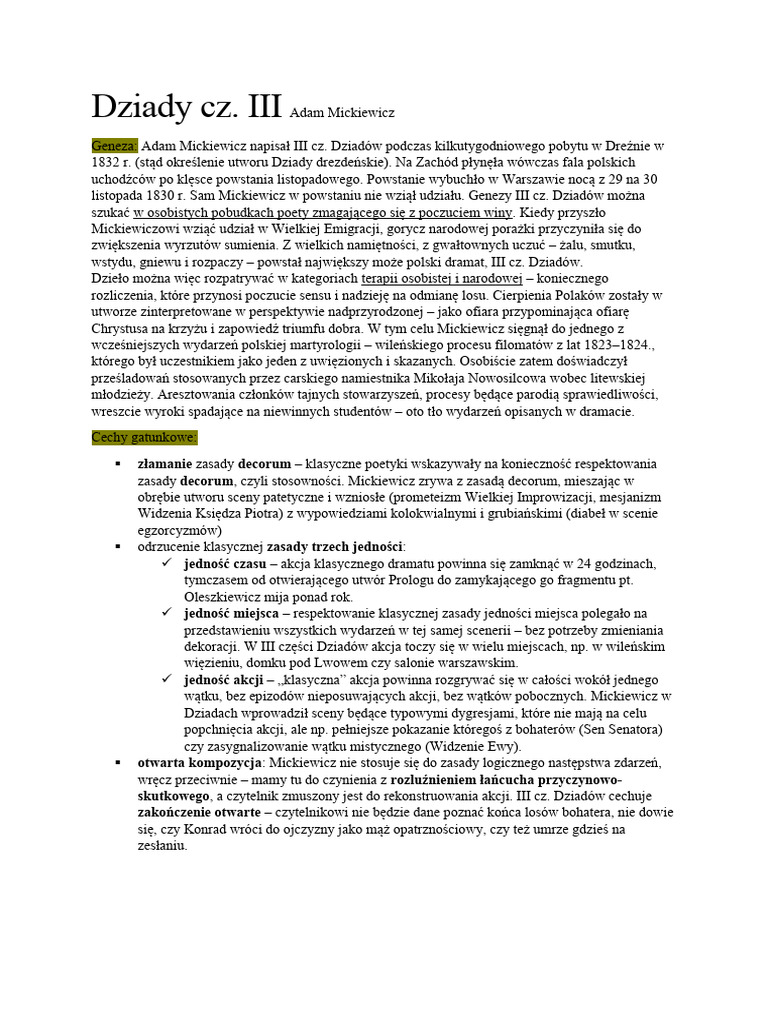 Dziady Cz. III | PDF