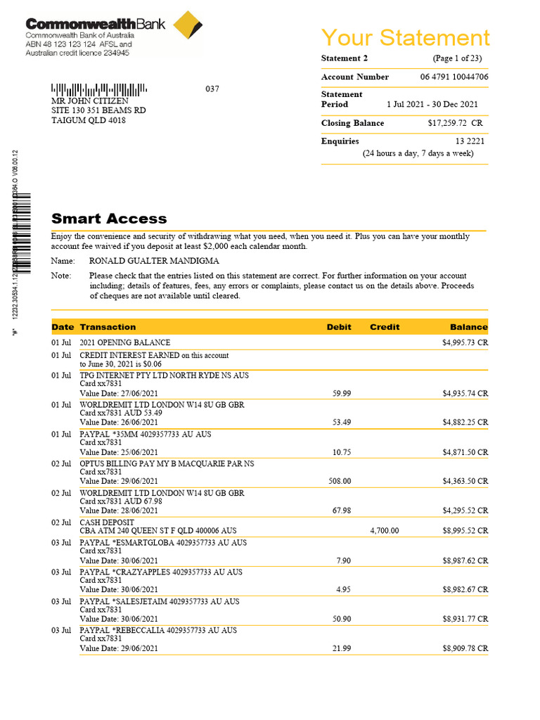 Australia Commonwealth - Copy of | PDF | Debit Card | Credit Card