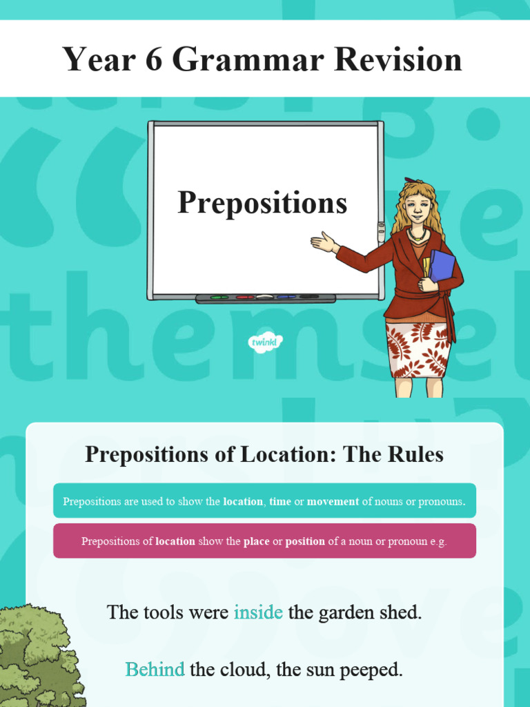 T2 E 2134 Year 6 Grammar Revision Guide and Quick Quiz Prepositions ...