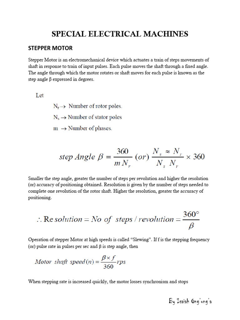 Special Electrical Machines | Download Free PDF | Electric Motor ...
