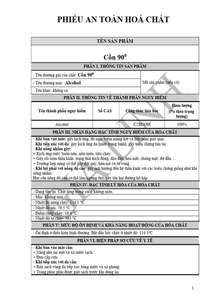 MSDS Alcohol - C N | PDF
