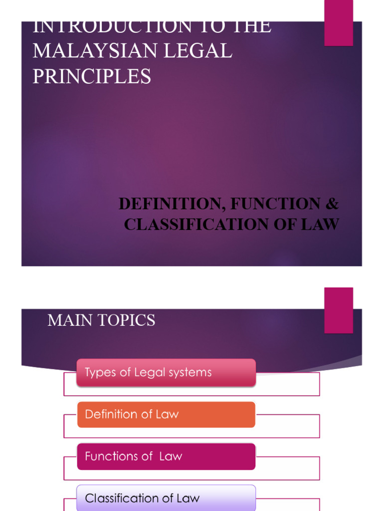 Intro To The Malaysian Legal System (Principles) | PDF | Common Law ...