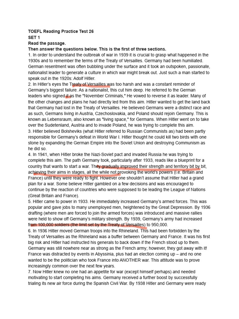 1651840193TOEFL Reading Practice Test 26 | PDF | Adolf Hitler | Nazi ...