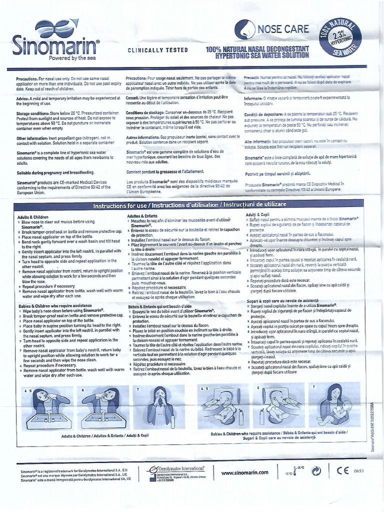 Sinomarin ENT Spray Nazal Prospect | PDF