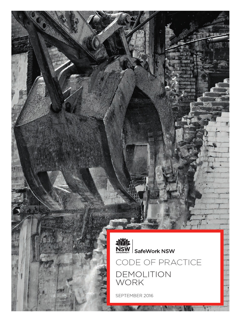 Demolition Work Work Code of Practice 0916 | PDF | Occupational Safety ...