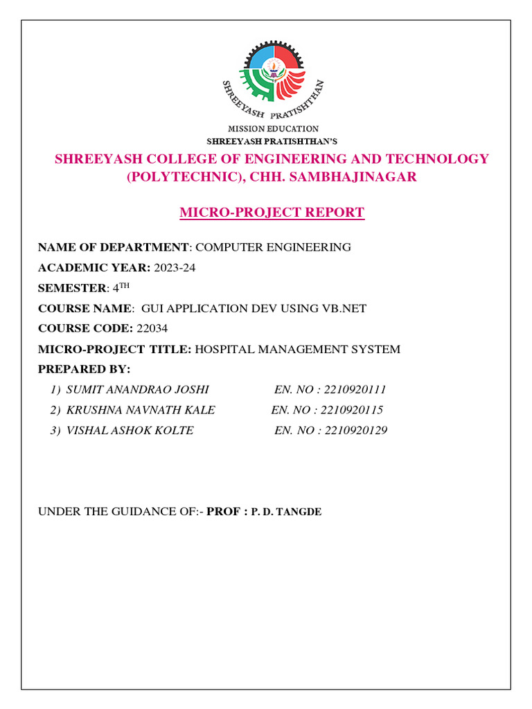 Shreeyash College of Engineering and Technology (Polytechnic), Chh. Sambhajinagar | PDF ...