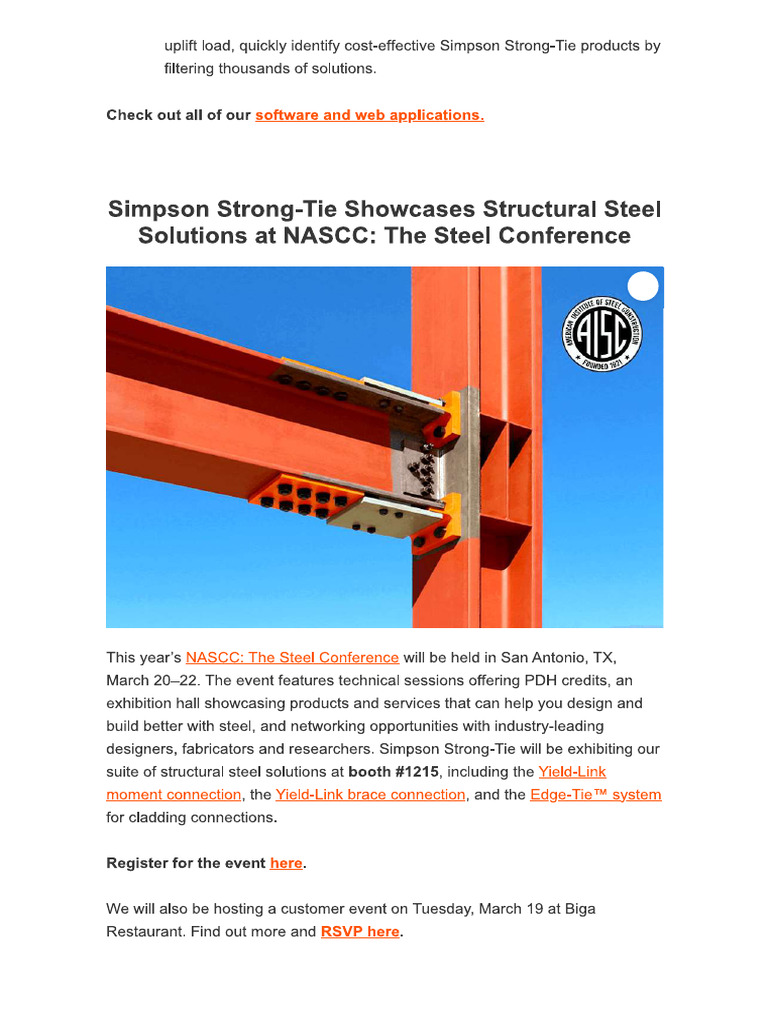 Simpson - Strong-Tie - Yield-Link Moment Connection - NASCC | PDF