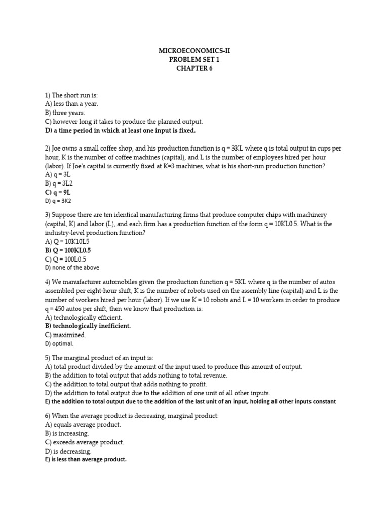 Micro-Problem Set 1 | PDF | Business Process | Trade