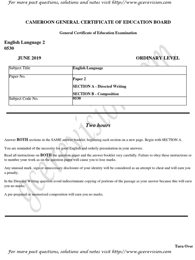 OL English Language 2 2019 | PDF | Diabetes | Dieting