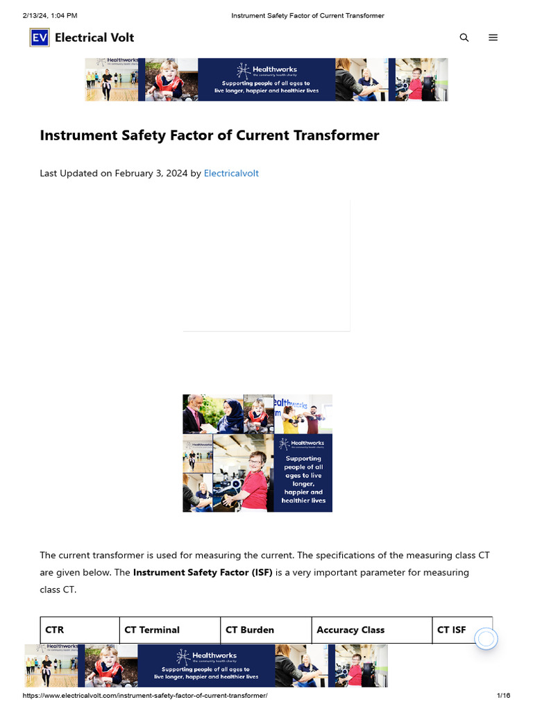 Instrument Safety Factor of Current Transformer | PDF | Electrical ...
