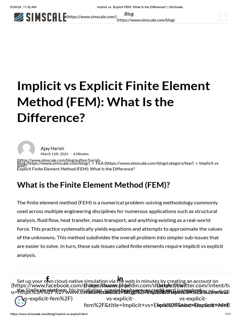Implicit vs. Explicit FEM - What Is The Difference - SimScale | PDF ... Implicit vs. Explicit FEM - What Is The Difference - SimScale | PDF ...