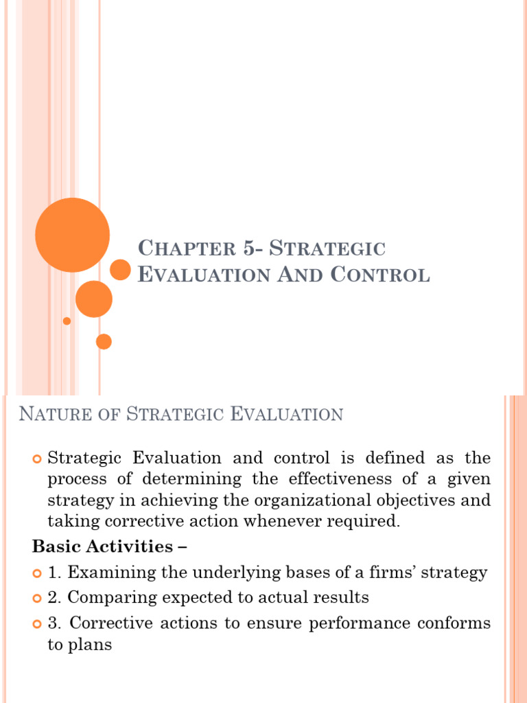 Chapter 5 - Strategic Evaluation and Control B | PDF | Evaluation | Debt