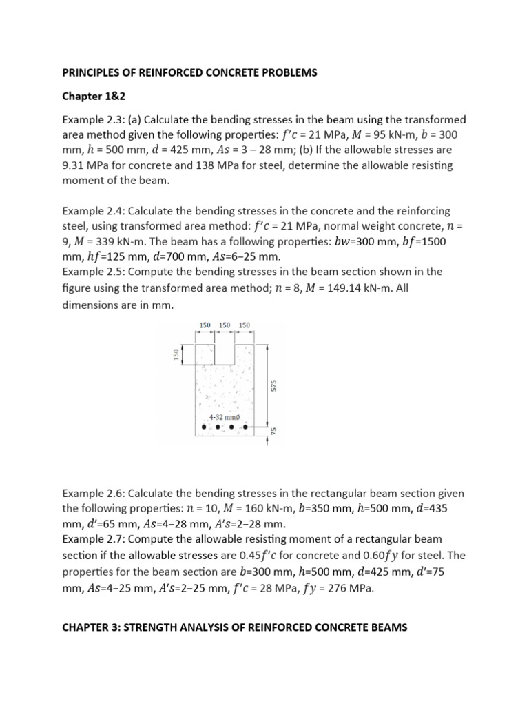 Reinforced Concrete Beam Design Examples | PDF | Beam (Structure) | Bending