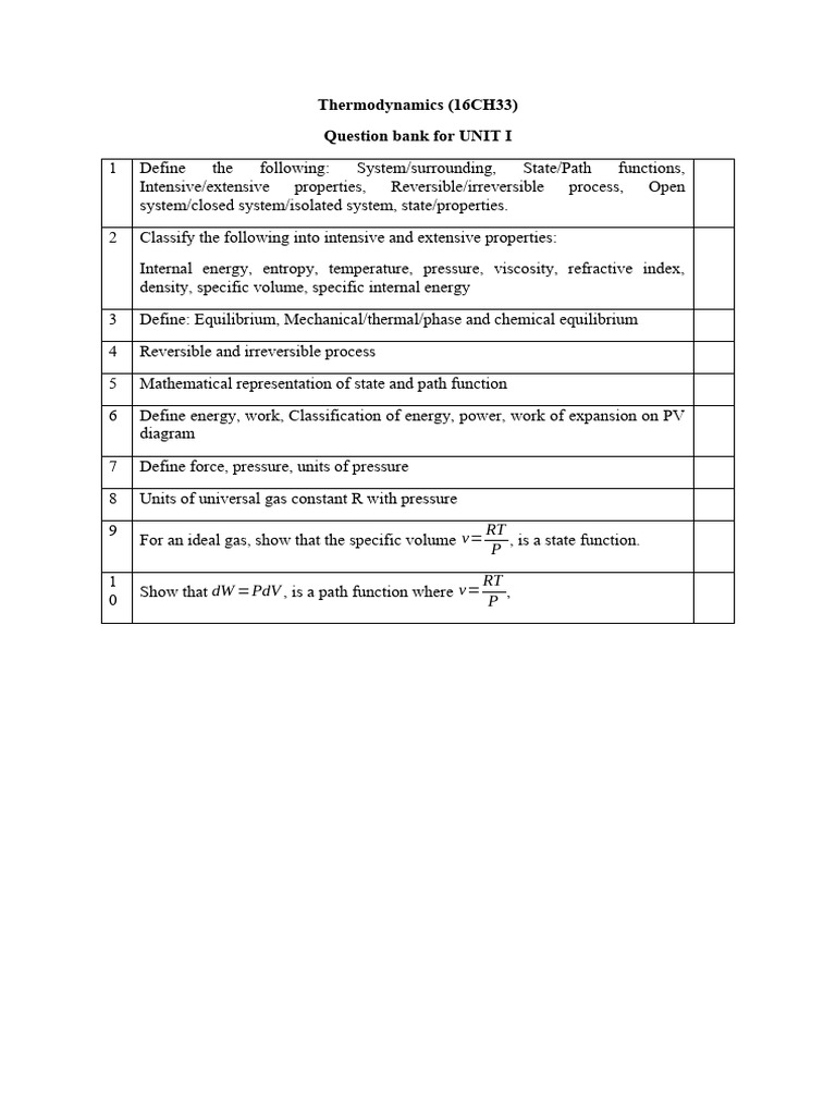 TD Tutorial 2018 Edited | PDF | Entropy | Heat