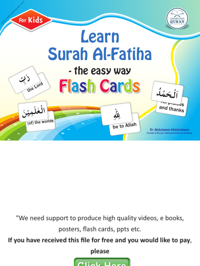 Surah Al-Fatiha FlashCards | PDF | Quran | Islam