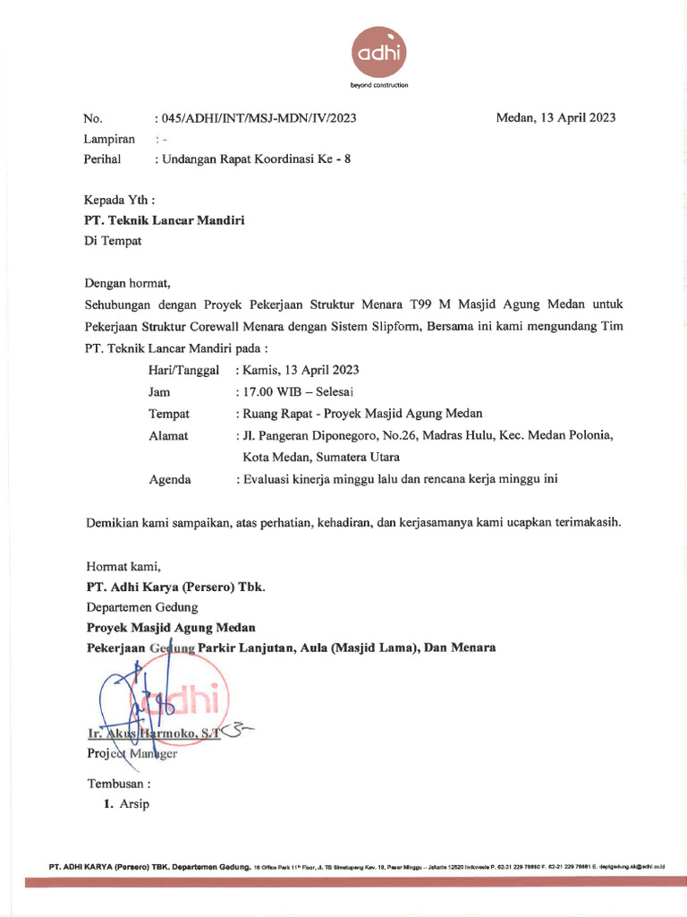 Contoh Undangan Rapat Koordinasi Pdf
