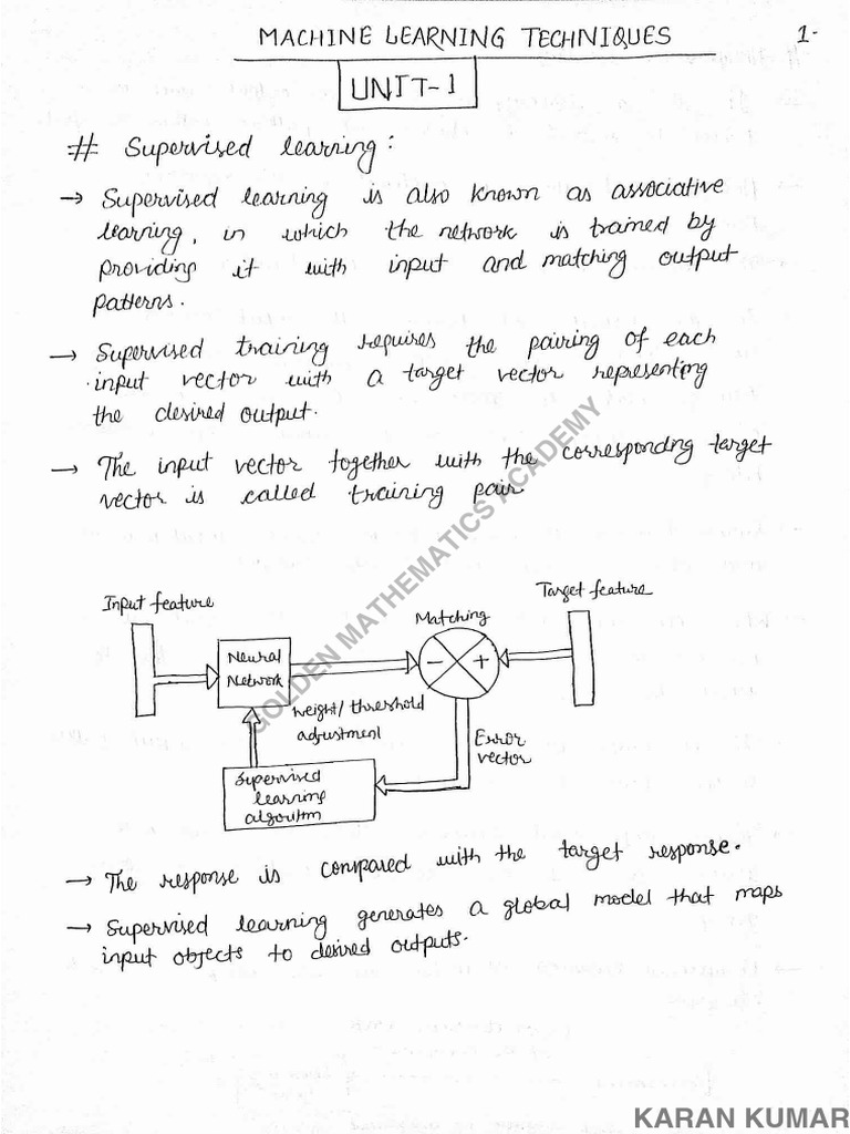 UNIT 1 Machine Learning | PDF