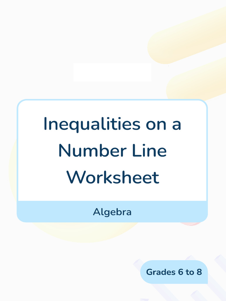 Inequalities Number Line Worksheet | PDF | Mathematics