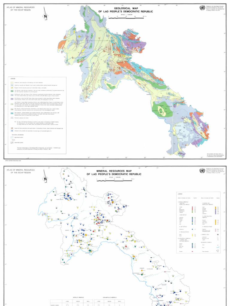 ESCAP 1990 MN Atlas Mineral Resources ESCAP Region Volume 7 Map | PDF ...
