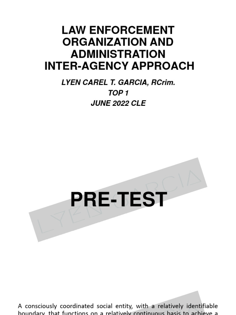 Law Enforcement Organization and Administration | PDF