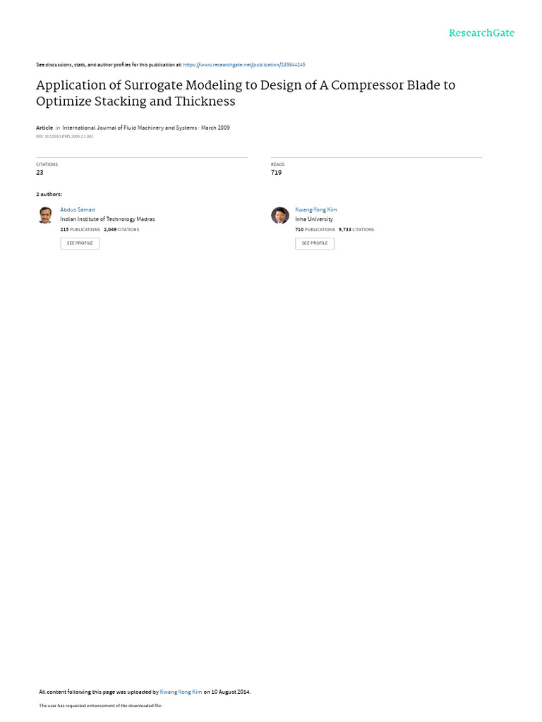 Application of Surrogate Modeling To Design of A C | PDF | Computational Fluid Dynamics ...