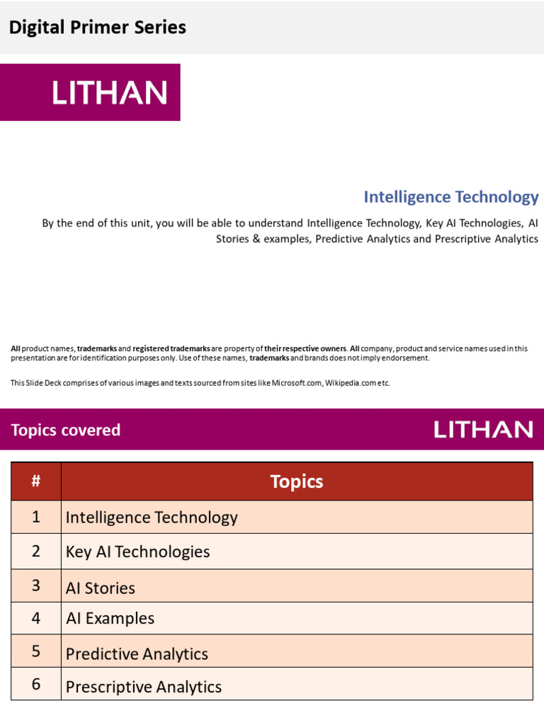 Intellegence Technology V1.0 | PDF | Analytics | Data Analysis