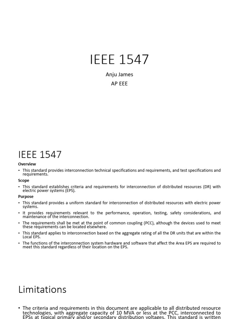 IEEE1547 | PDF | Electric Power Transmission | Electrical Engineering