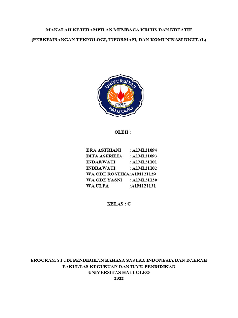 Makalah Keterampilan Membaca Kritis Dan Kreatif | PDF | Seni