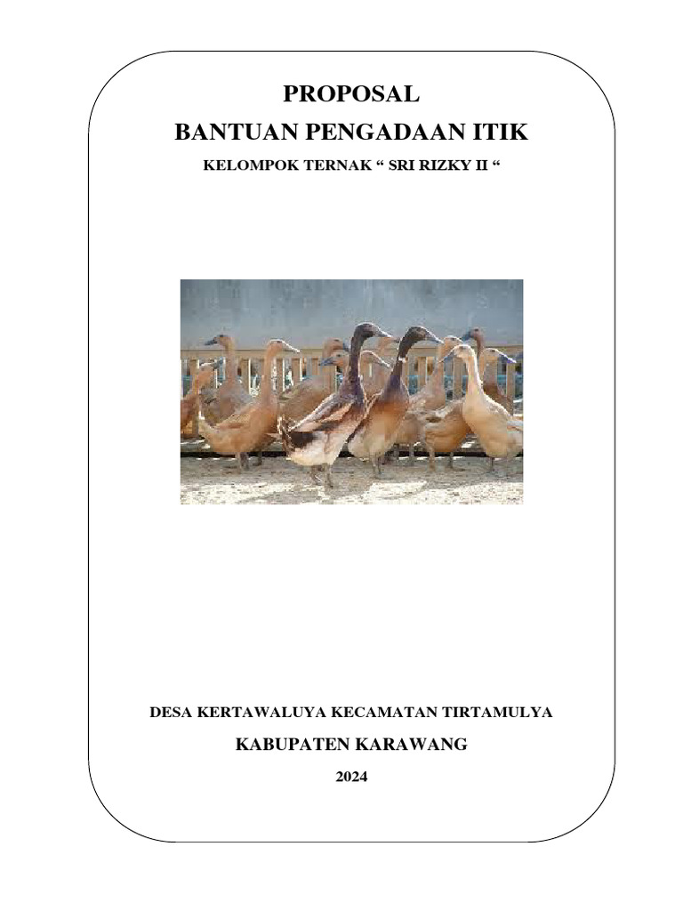 Proposal Ternak Itik Petelur Kertawaluya | PDF