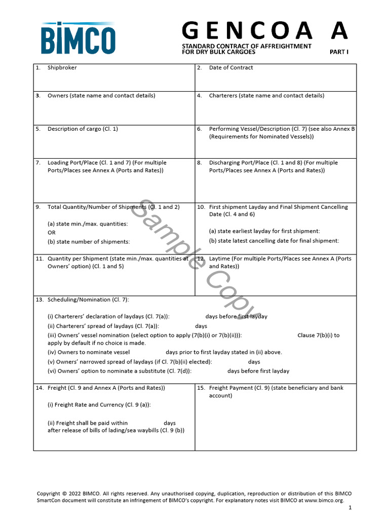 Sample copy GENCOA A | PDF | Breach Of Contract | Civil Law (Legal System)