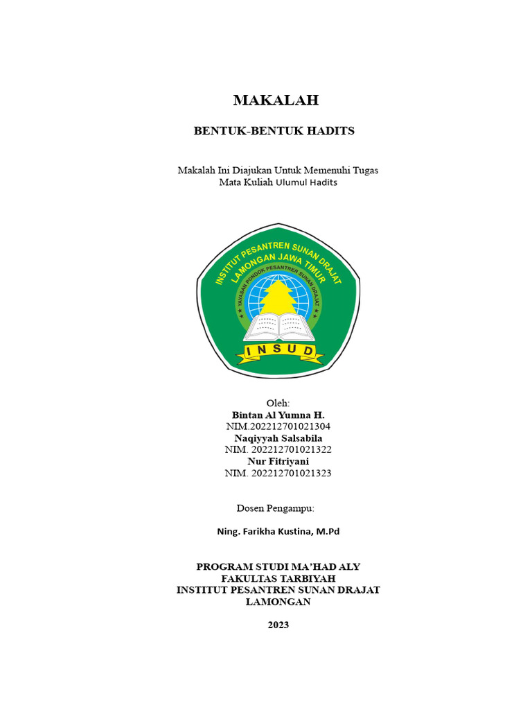 Bentuk-Bentuk Hadits dalam Islam | PDF