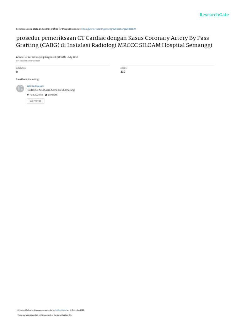 Prosedur Pemeriksaan CT Cardiac Dengan Kasus Coron | PDF