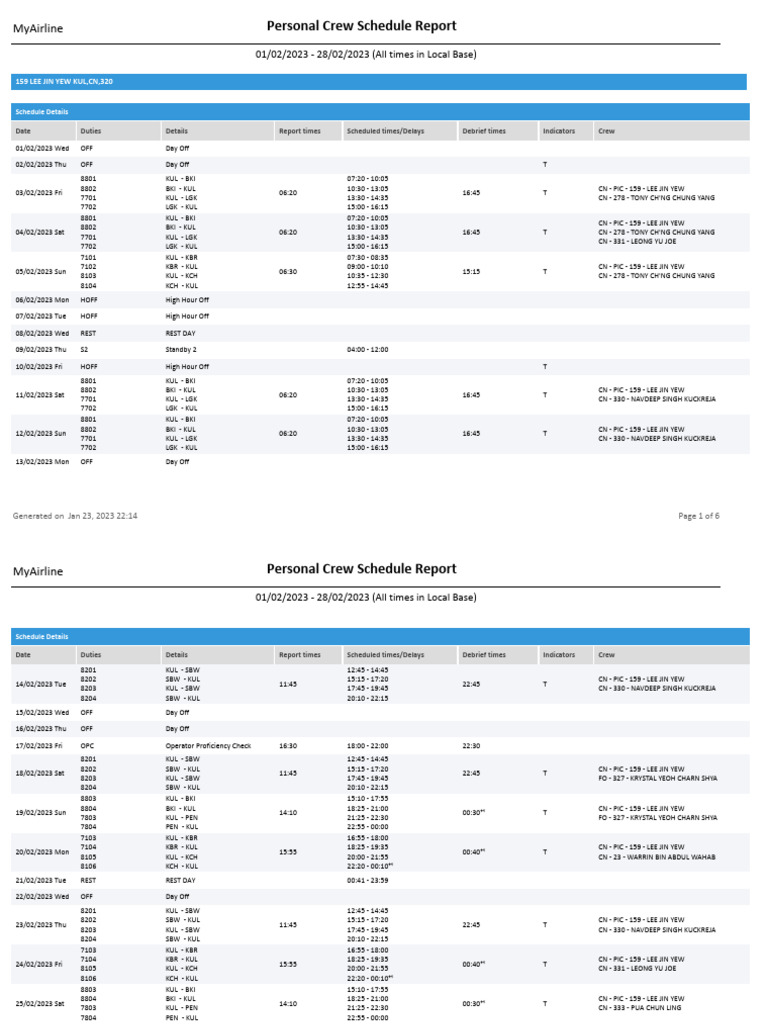 Schedule Report | PDF