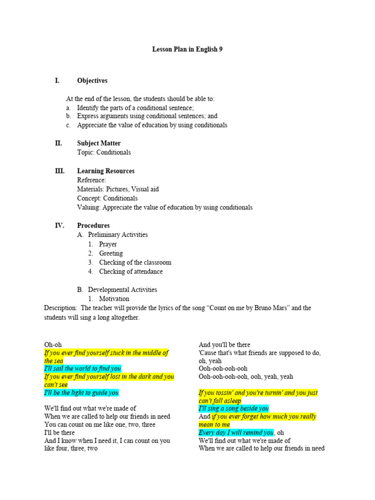 Conditionals Semi Detailed | PDF | Grammar | Linguistics