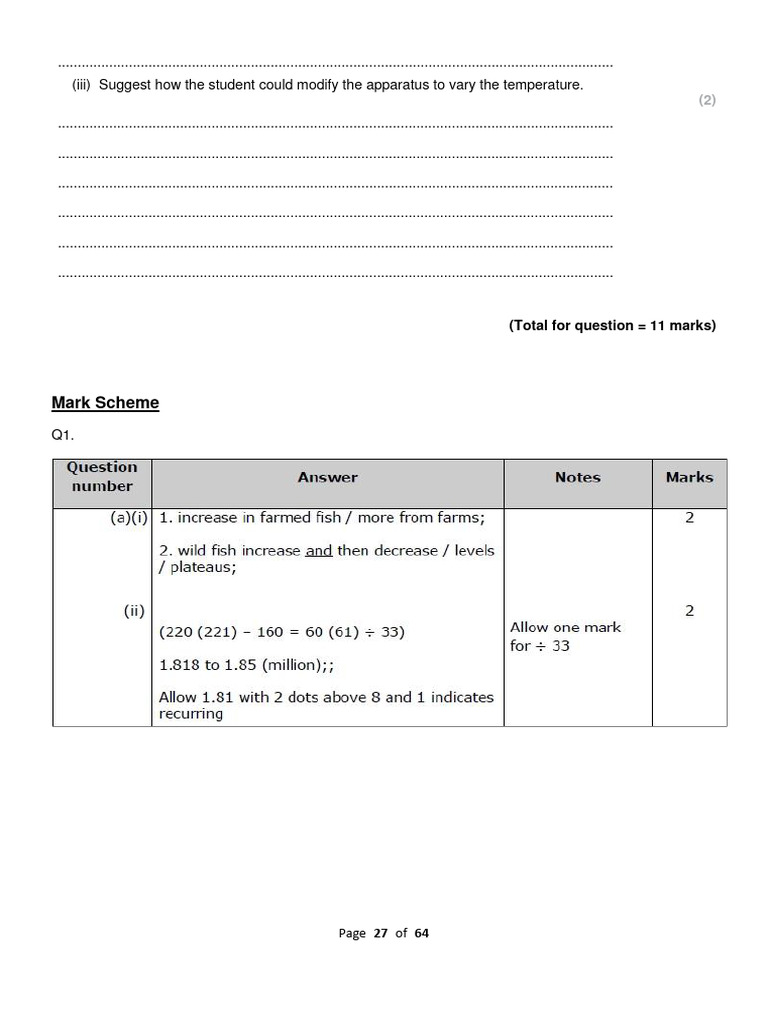 grade 9 third term revsison marking scheem sheet | PDF | Atmosphere Of ...