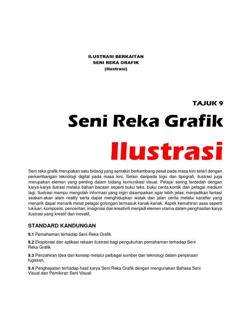 Tajuk Seni Reka Grafik (Ilustrasi) | PDF