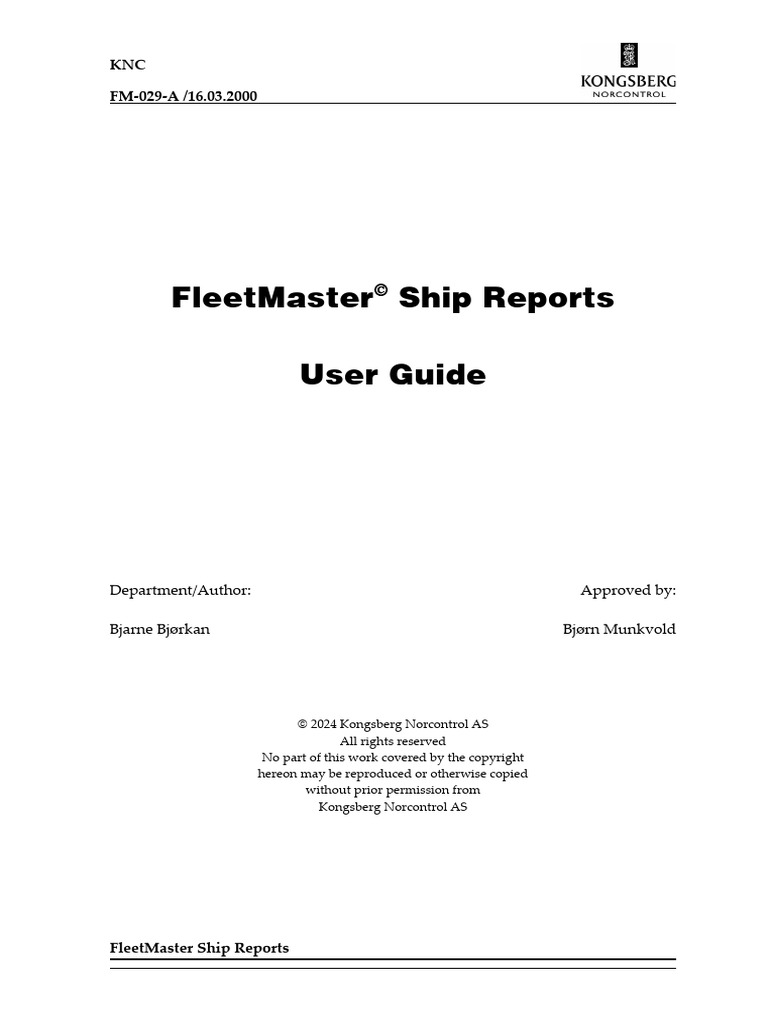 FM-0029-A User Manual Ship Reports | PDF | Installation (Computer ...