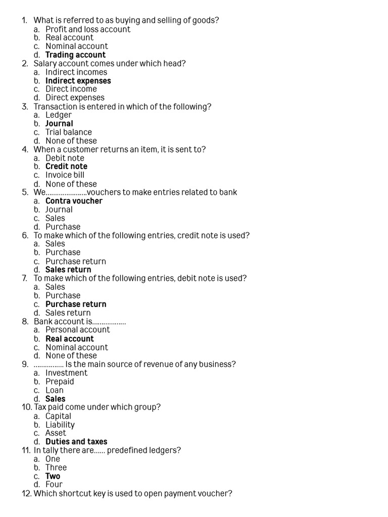 Tally Prime Multiple Choice Question - Docx - 20240521 - 202108 - 0000 ...
