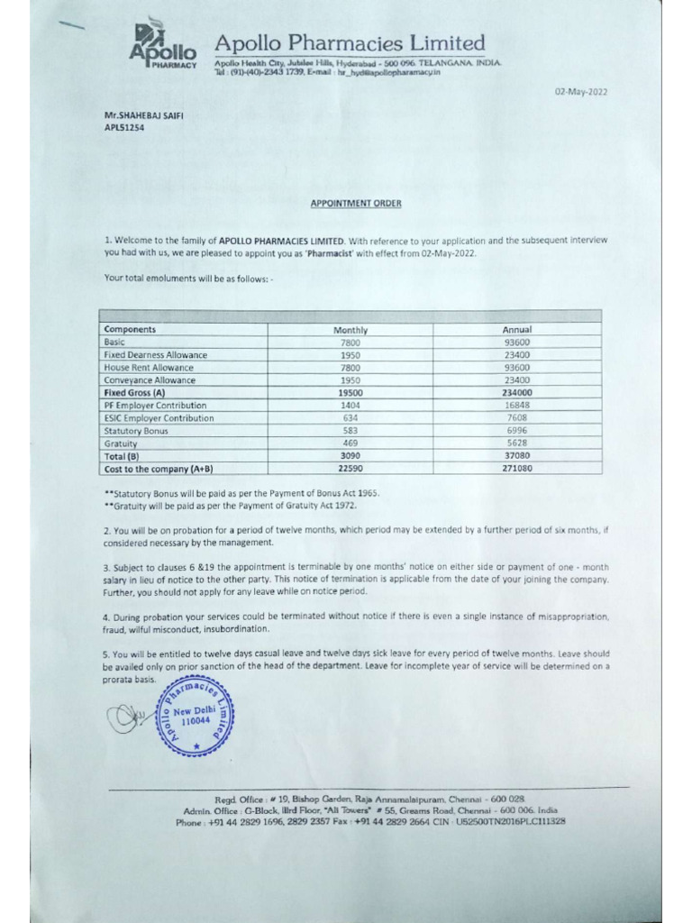 Apollo Pharmacy Appointment | PDF