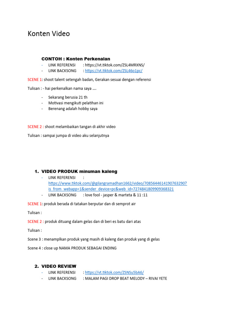 Briefing Plan Konten Video DIGMA JADI | PDF