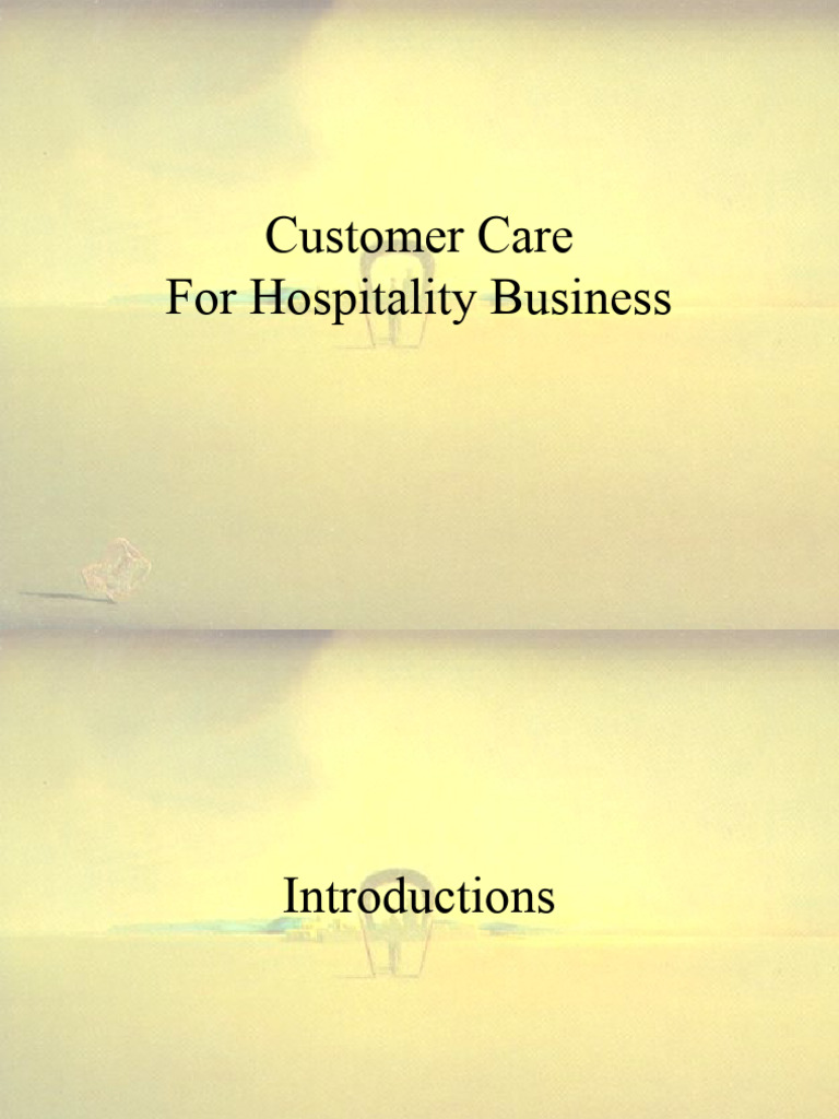 Customer Care For Hospitality | PDF | Nonverbal Communication ...