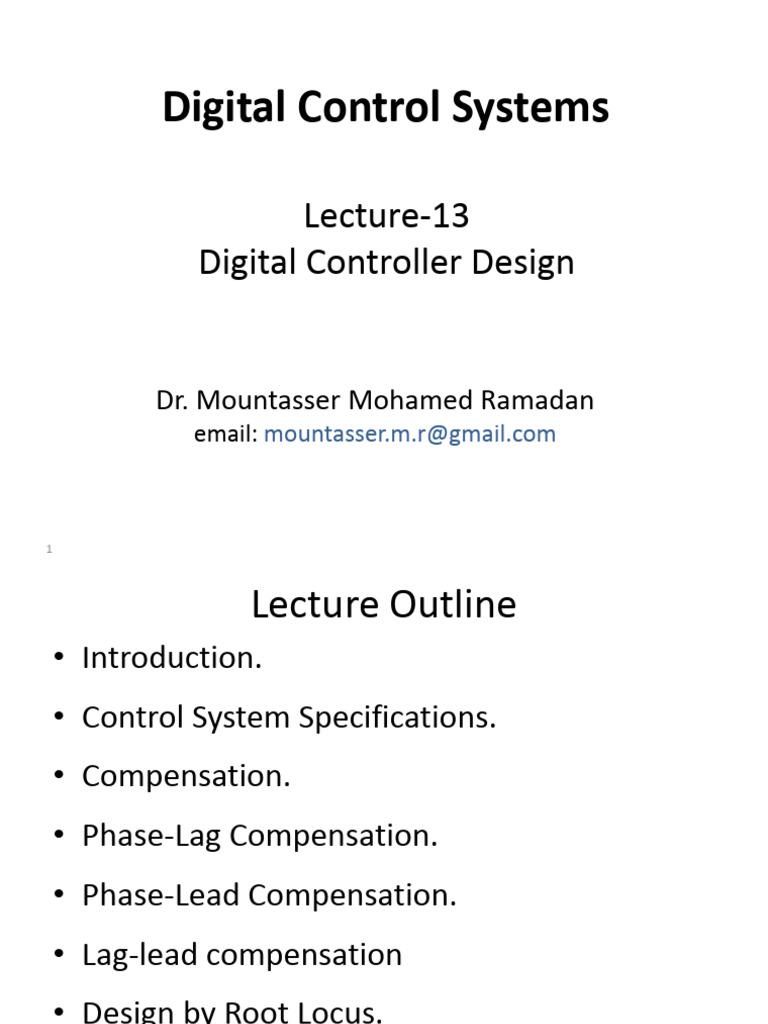 Lecture - 13 - Digital Controller Design | PDF | Phase (Waves ...
