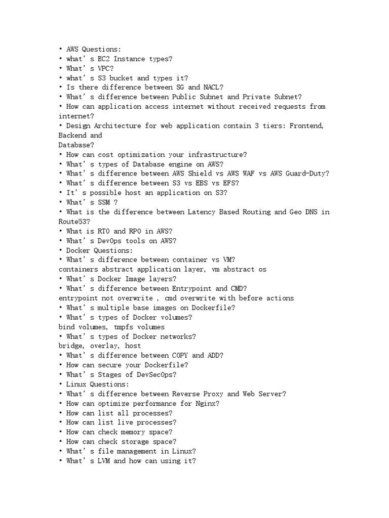 AWS Questions | PDF | System Software | Computer Networking