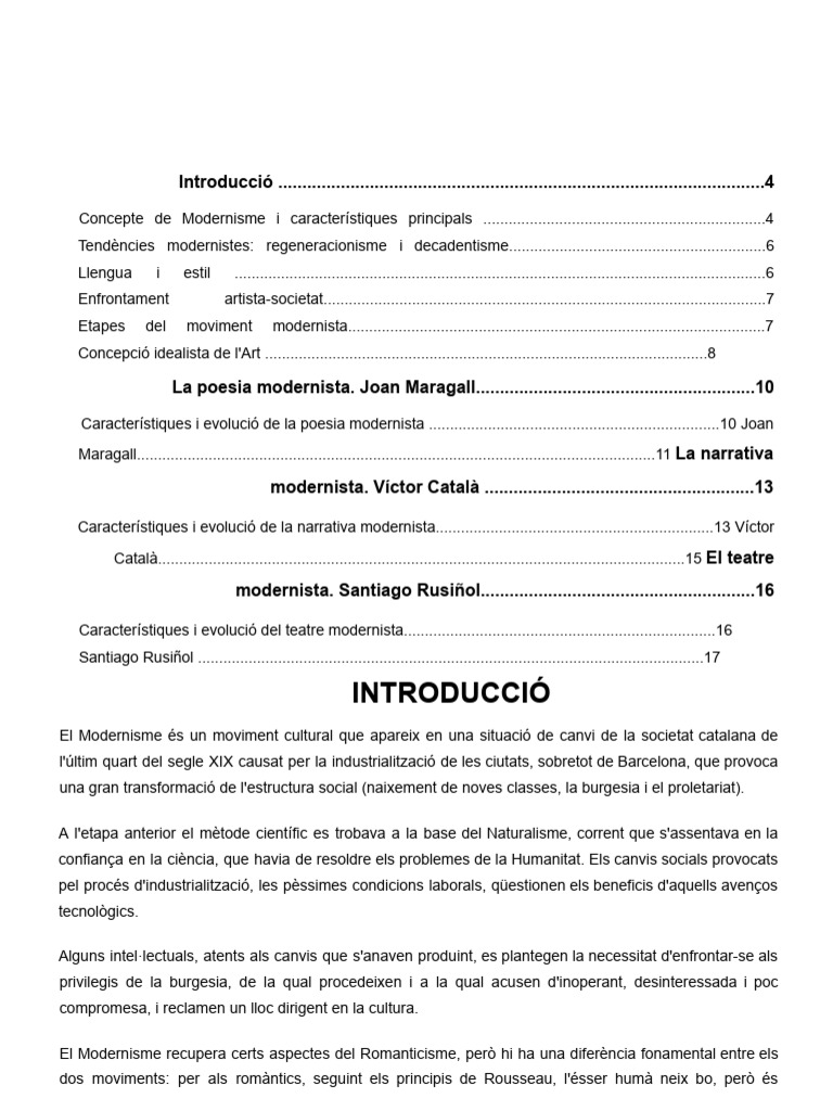 Unitat 2. Modernisme | PDF