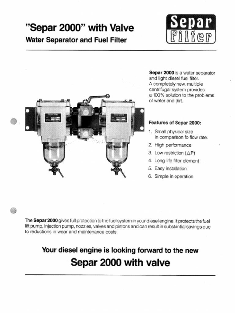 Separ SWK-2000--U double Water separator and fuel filter | PDF